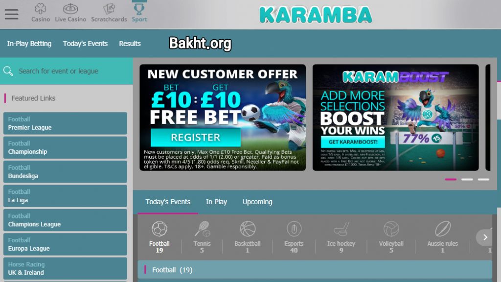 سایت شرطبندی کارامبا (Karamba) - بخت